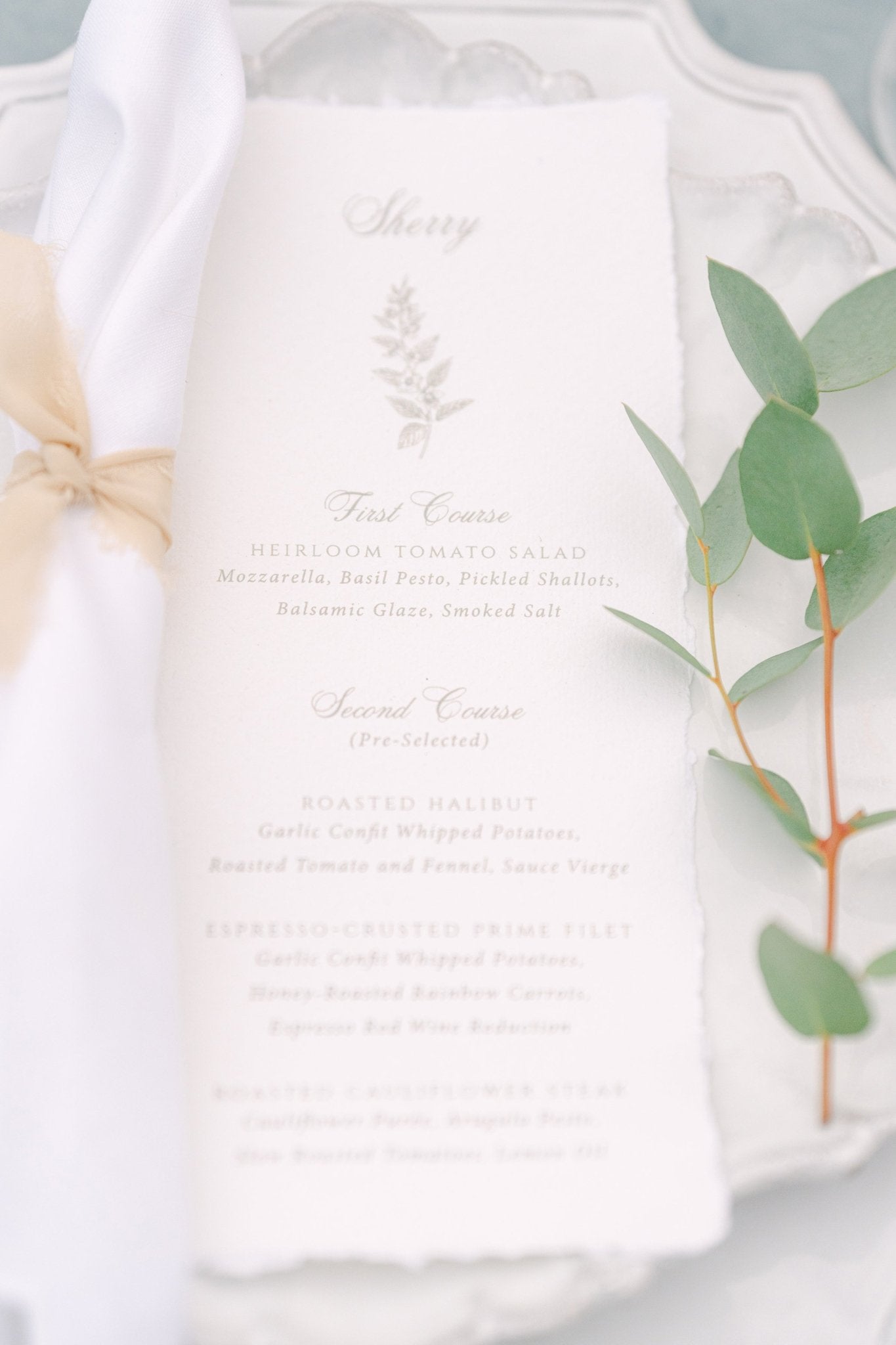 Handmade paper Menu – Jen Simpson Design, LLC